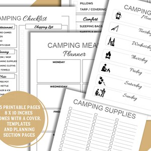 Printable Camping Hiking Planner Log Book Sheets PDF Instant Download ...