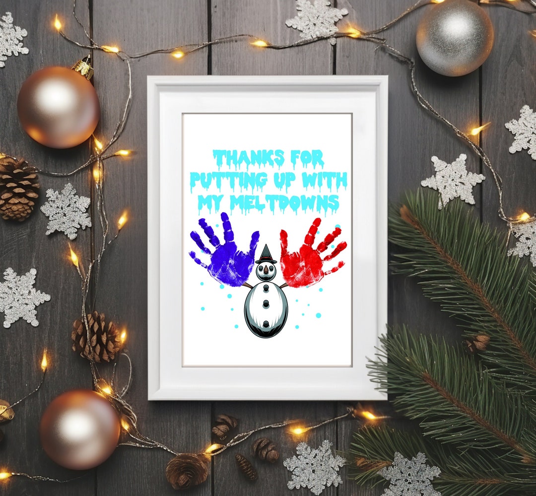 Handprint Christmas, Craft Handprint Snowman, Printable Christmas ...