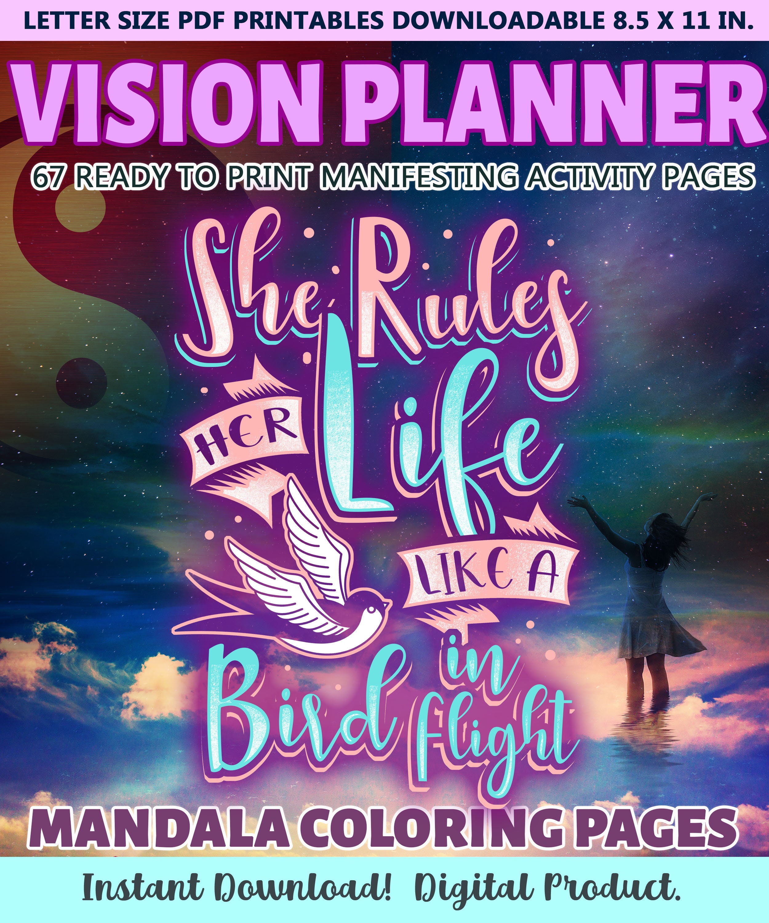 Vision Journal Mandala Coloring Pages PDF Printable Downloadable Files ...