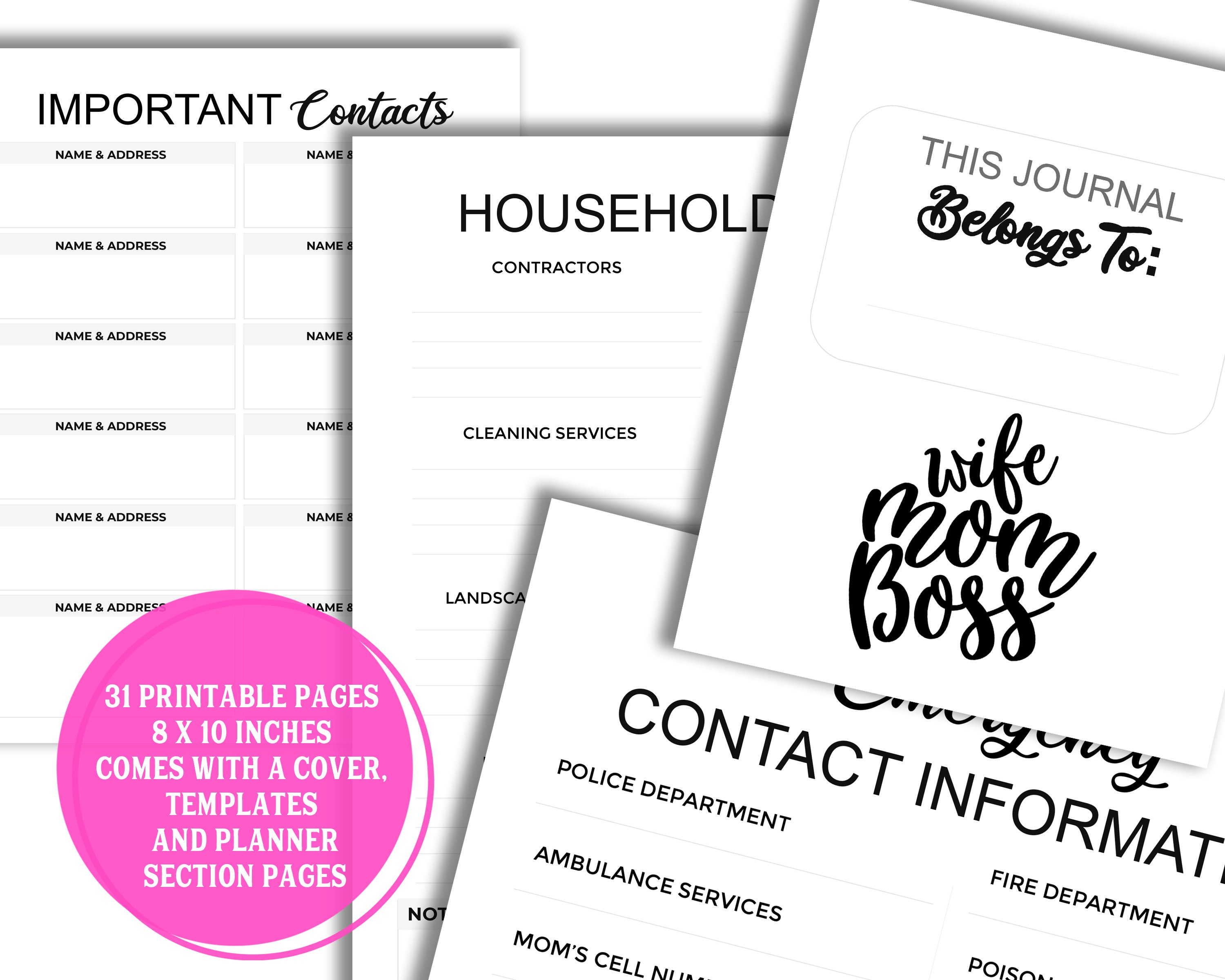 The Best Kind of Mom Life Goals Planner PDF Printable Letter Size ...