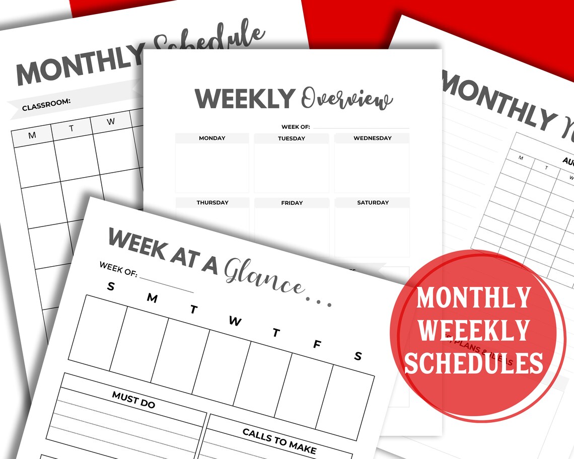 Printable Teacher Planner Log Book Sheets PDF Simple Old School ...