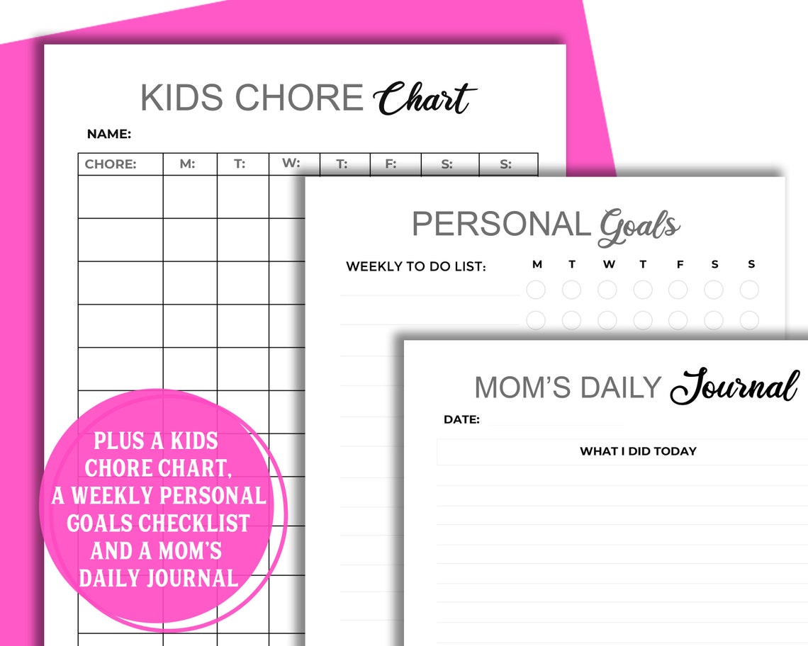 The Best Kind of Mom Life Goals Planner PDF Printable Letter Size ...