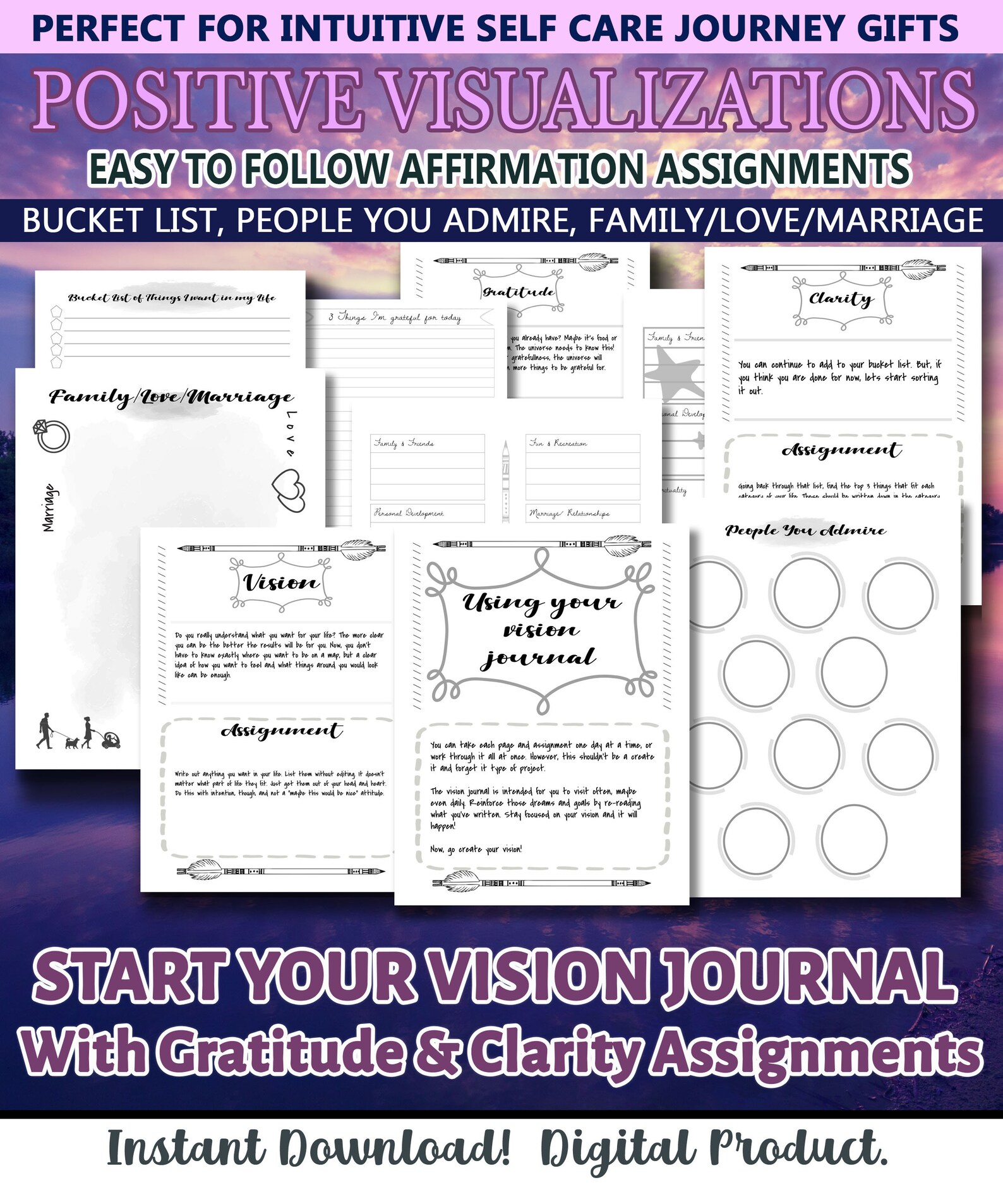 Vision Journal Mandala Coloring Pages PDF Printable - Etsy