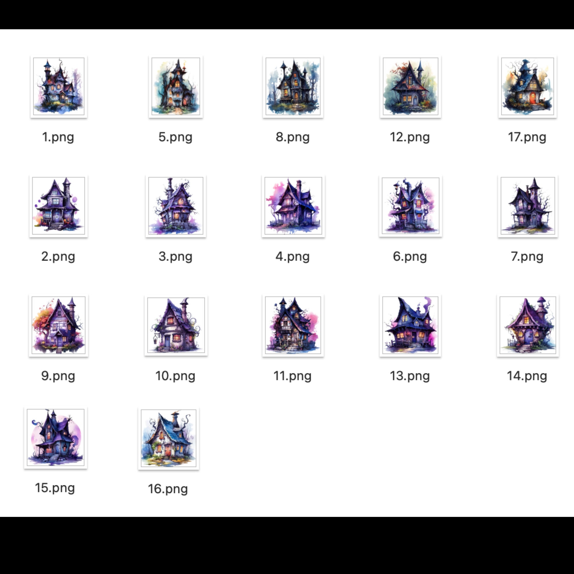 Watercolor Cartoon Spooky Spring Witch House and Witch Cottage Clipart ...