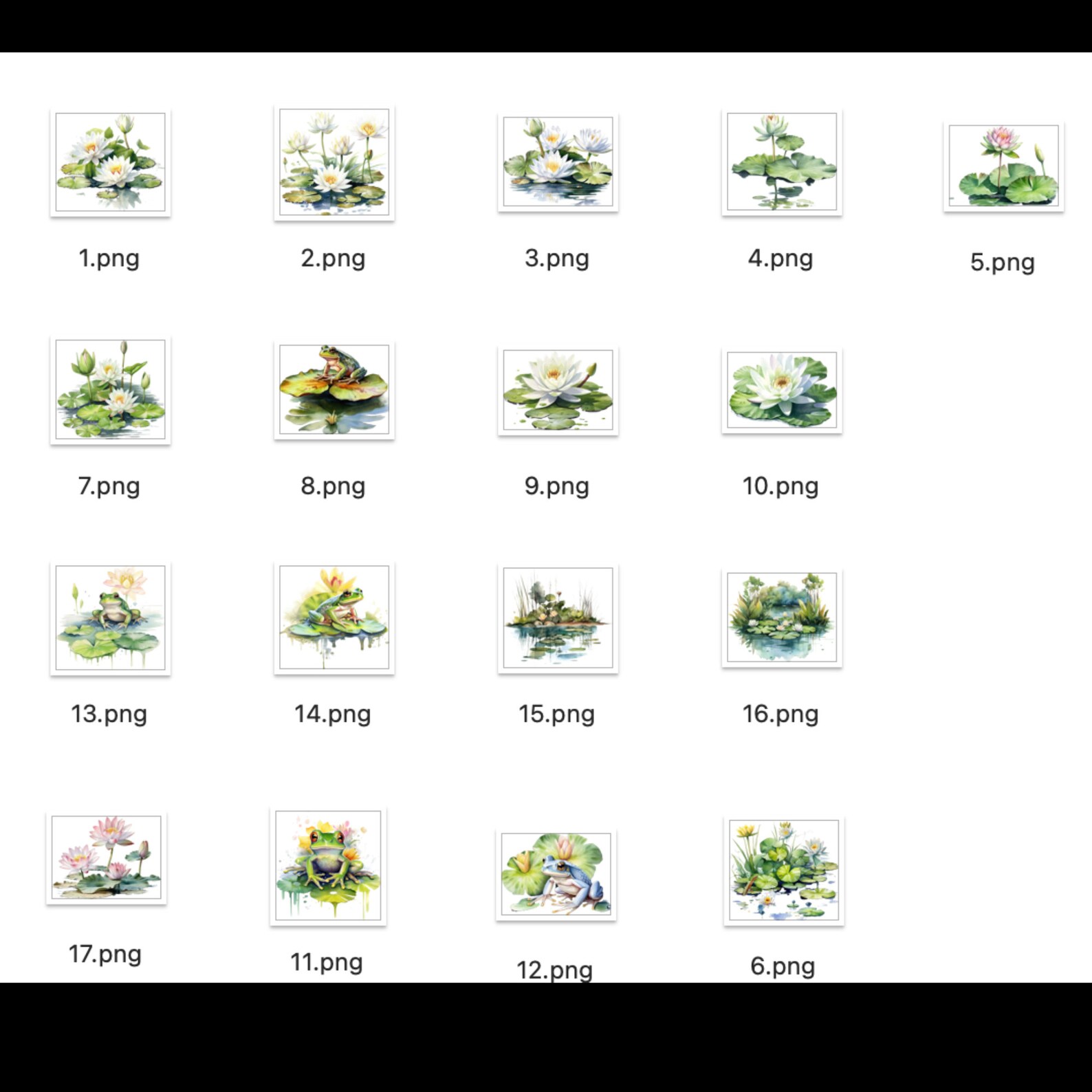 Watercolor Lily Pond Springtime Cute Lilly Pad and Frog Water ...