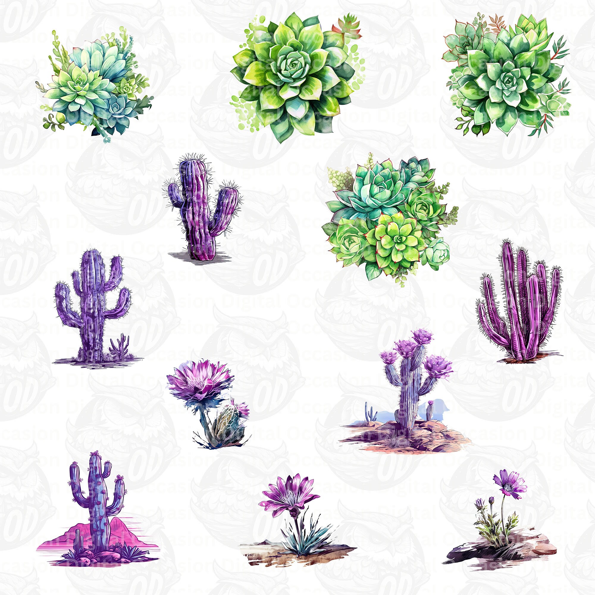 Neon Cactus Bundle Png, Floral Cactus,flowers Png,sublimate Designs ...