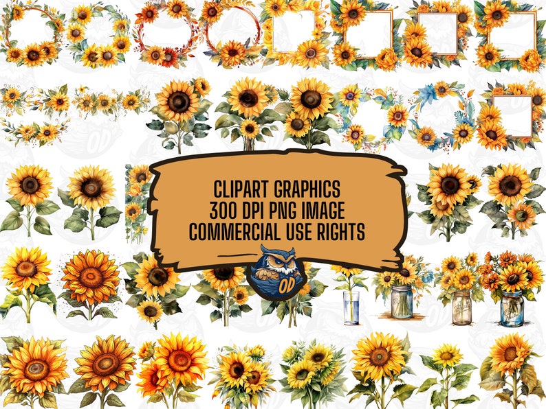 Watercolor Sunflowers PNG Format Clipart, Autumn and Fall Sunflower ...