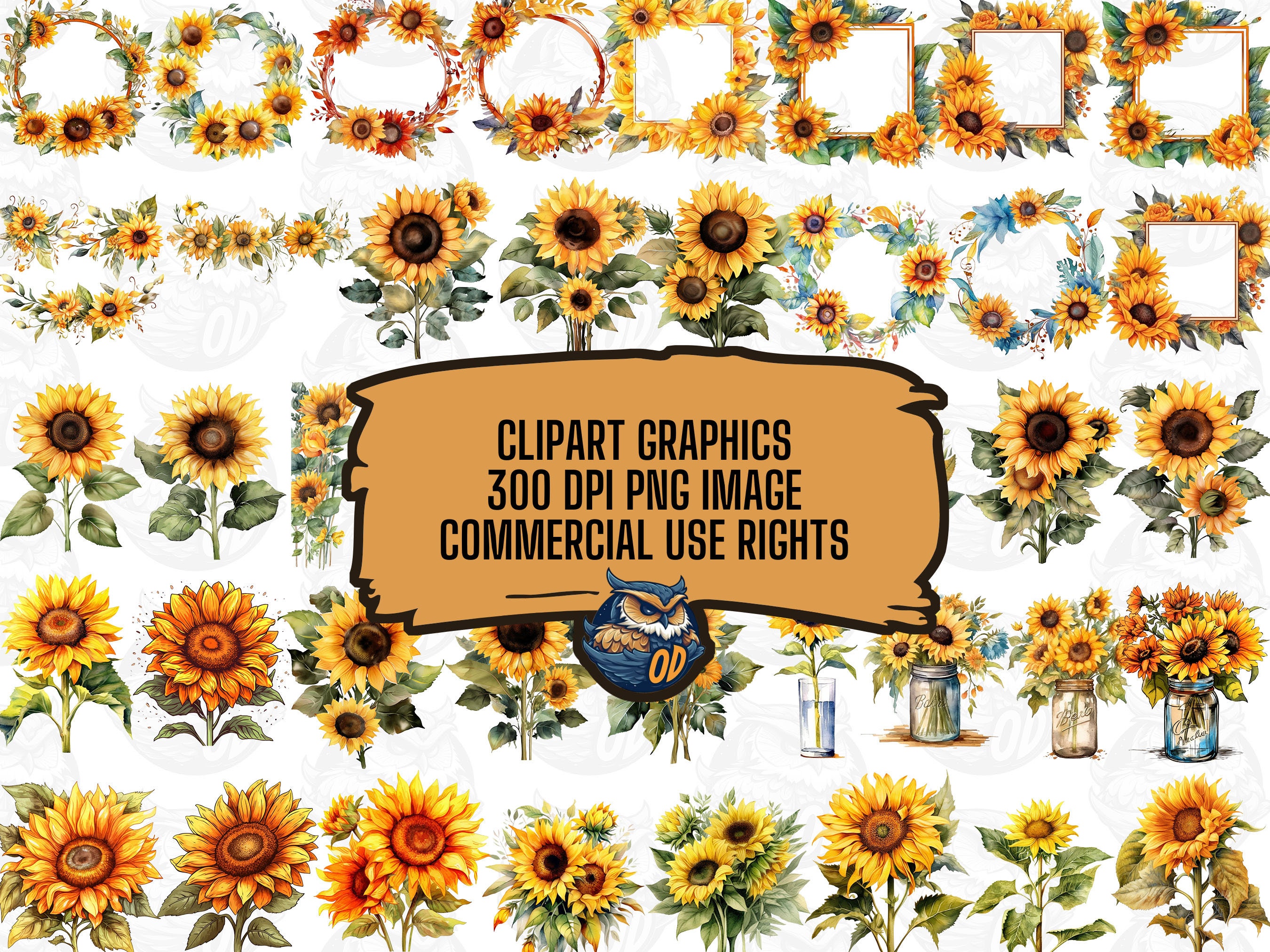 Watercolor Sunflowers PNG Format Clipart, Autumn and Fall Sunflower ...