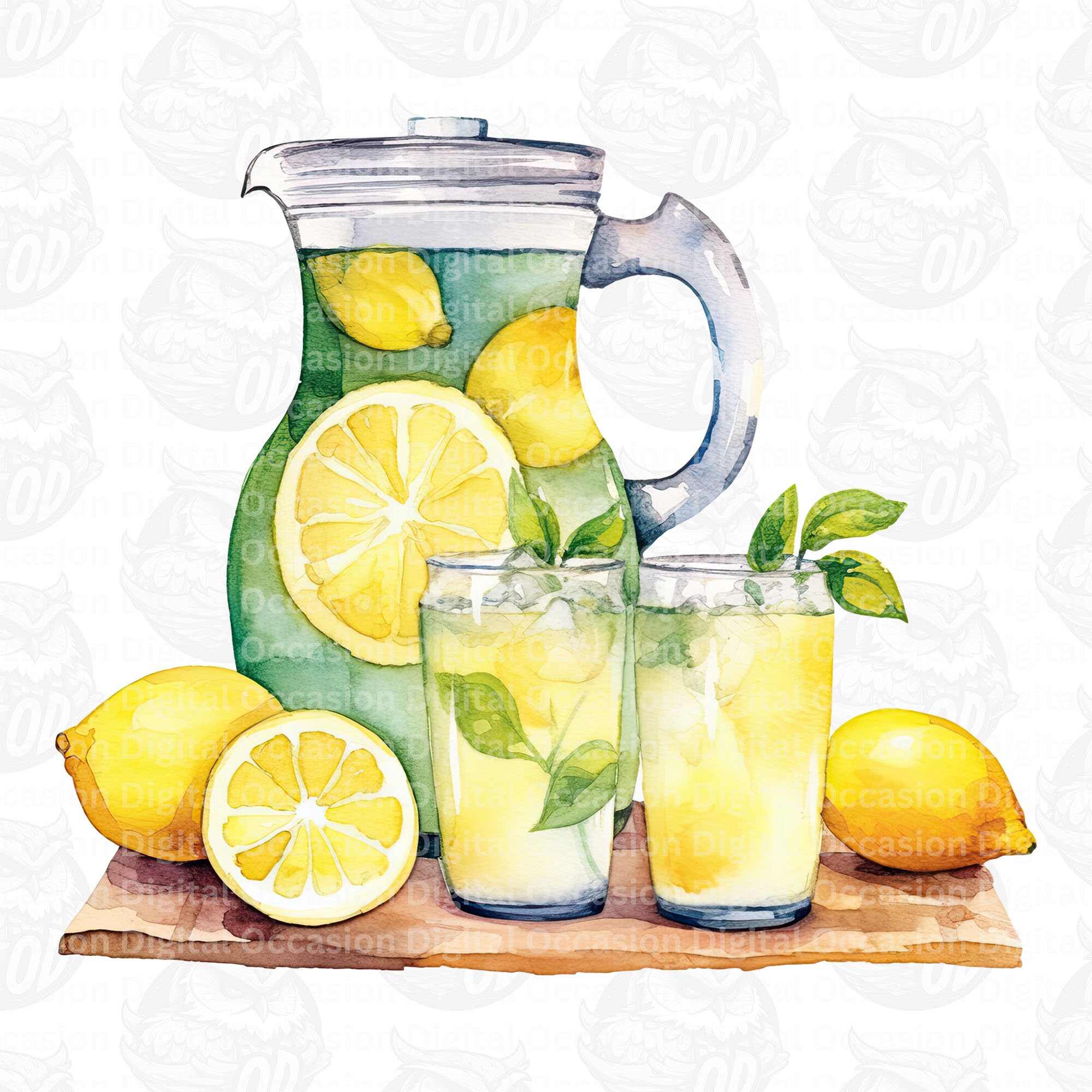 Watercolor Lemon Clipart,digital Png Lemonade,fruit Cart Graphics ...