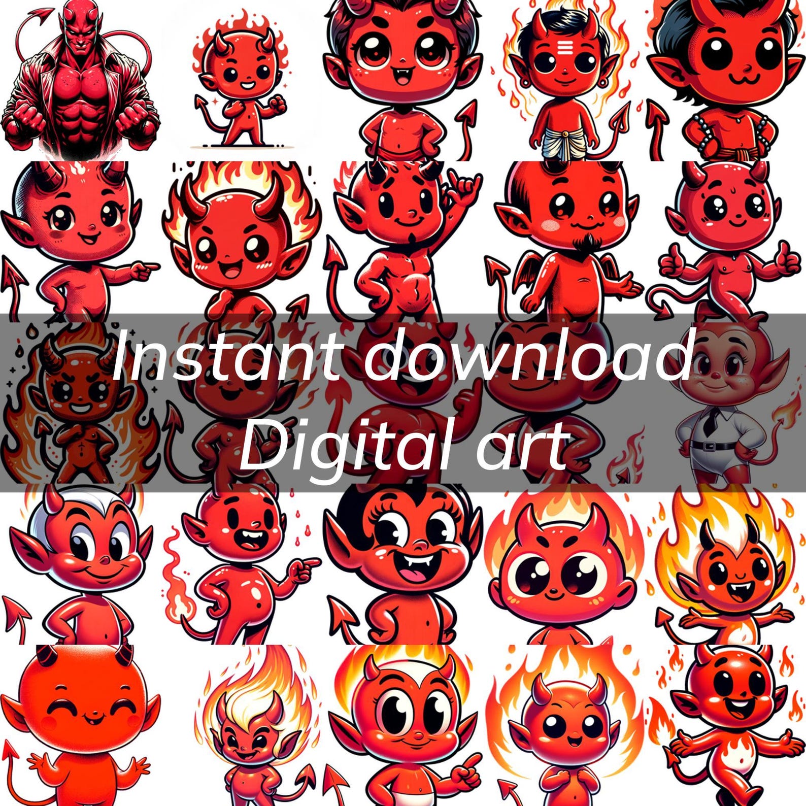 Devil Clipart of Cartoon Devils and Demon PNG Images Bundle for ...