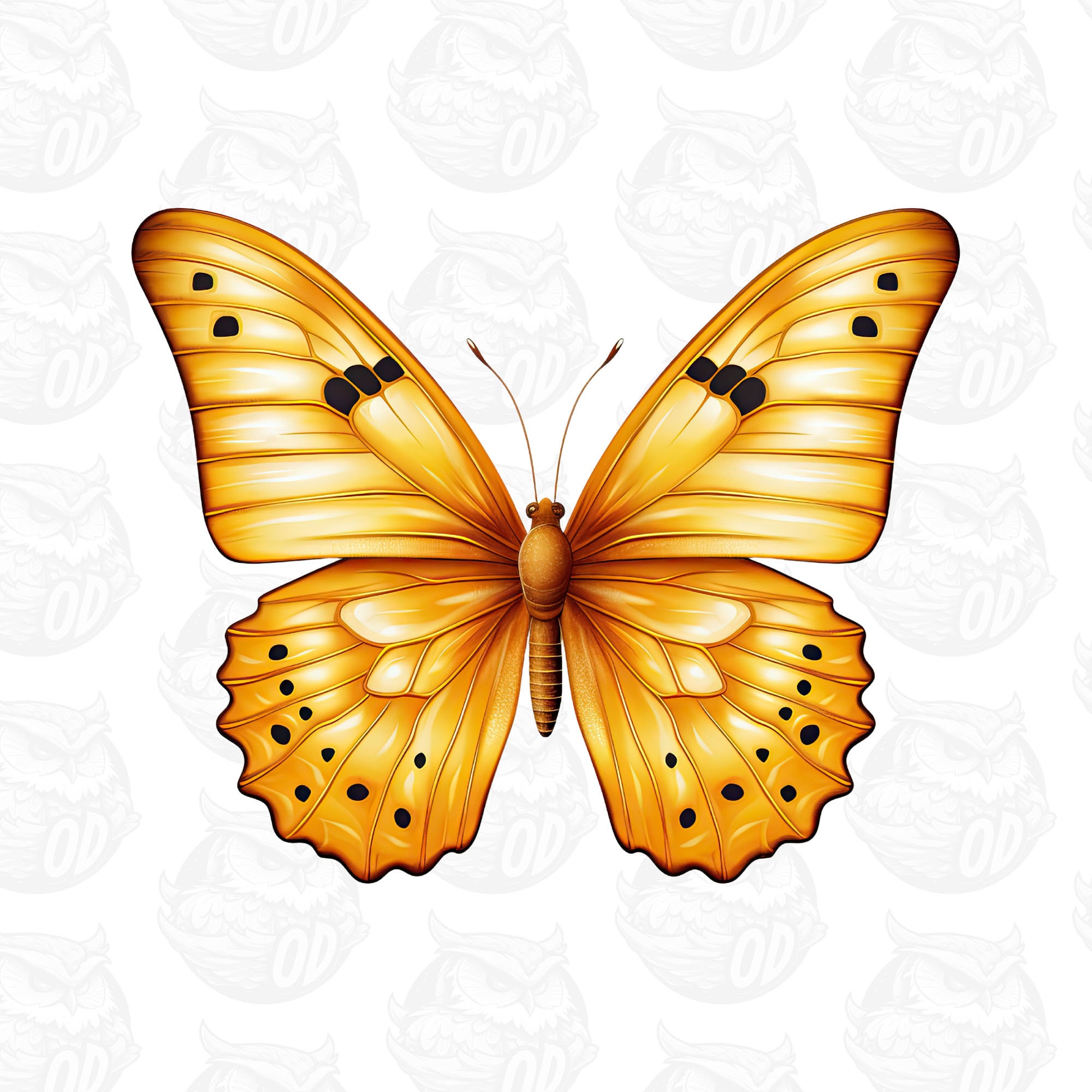 Watercolor Gold & Yellow Color Butterfly Clipart, 160 Separate PNG ...