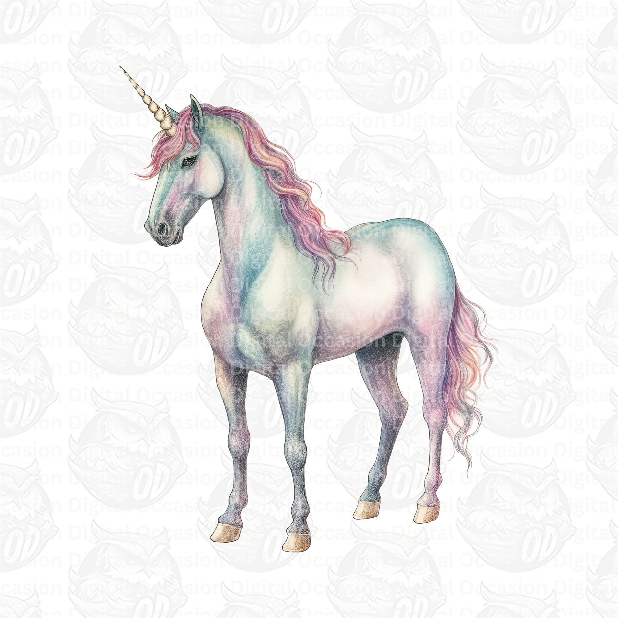 Watercolor Unicorn Clipart, Fantasy Clip Art PNG Graphics 24 ...