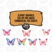 Watercolor Pink Color Butterfly Bundle Png, Floral, Flowers Png ...