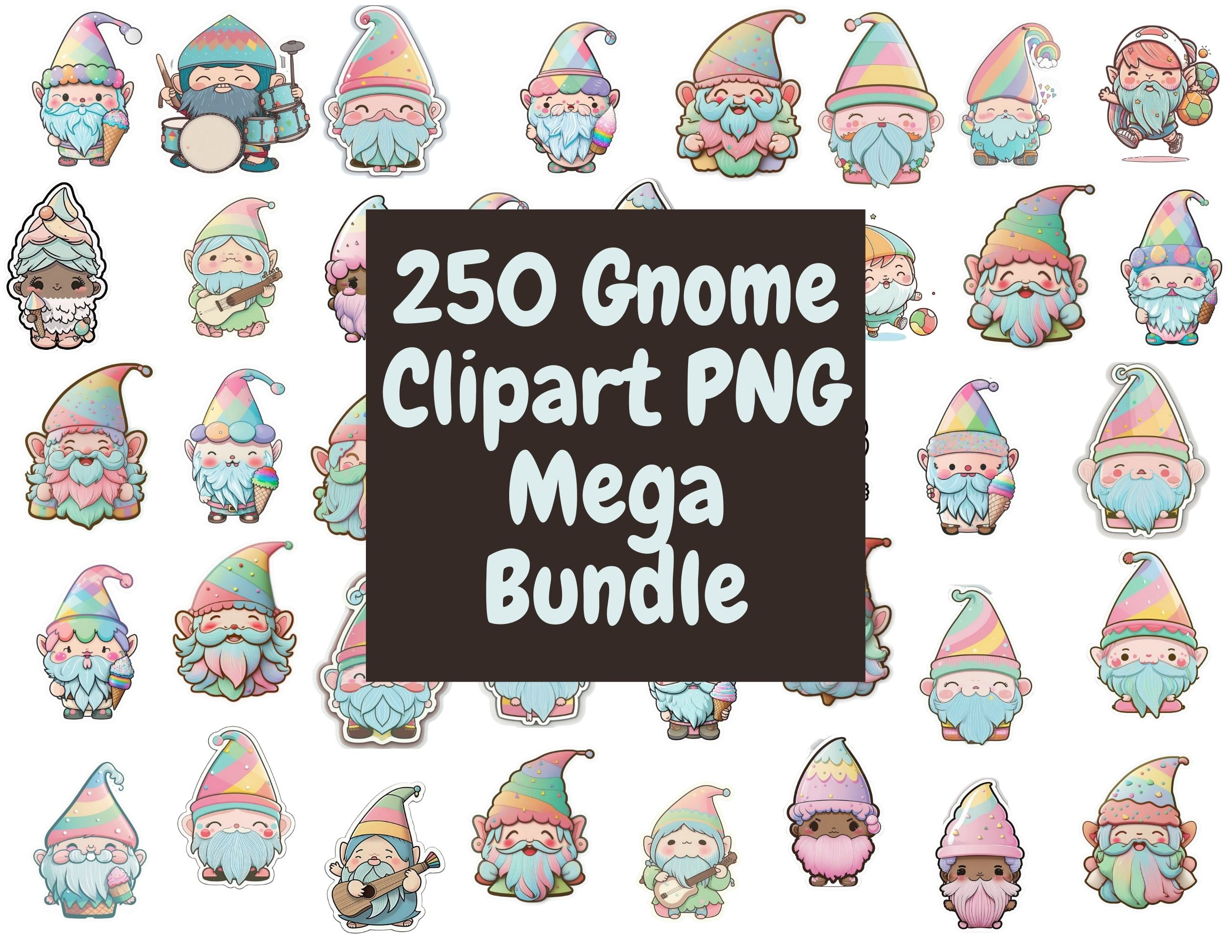 Gnome Clipart PNG Mega Bundle, Cute Garden Gnomes Clipart PNG, Garden ...