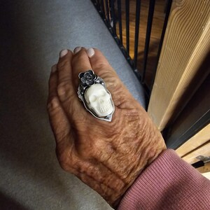 Carved Bone Skull Ring. Memento Mori. Dia De Los Muertos - Etsy