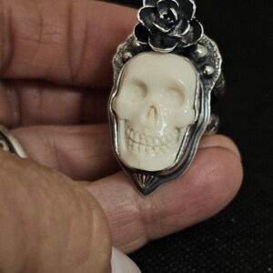 Carved Bone Skull Ring. Memento Mori. Dia De Los Muertos - Etsy