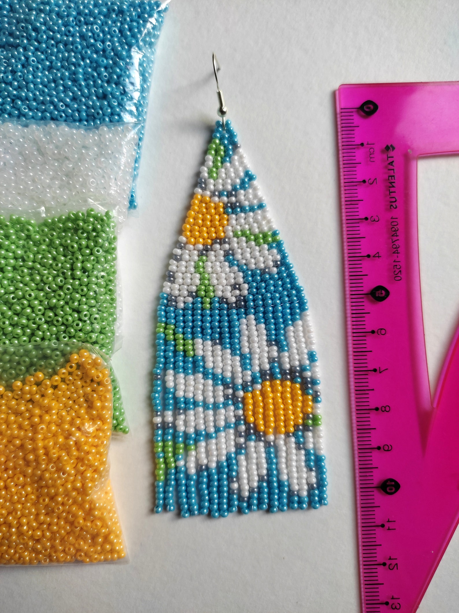 Beaded Daisy Flower Earrings Seed Beads Earrings Statement - Etsy