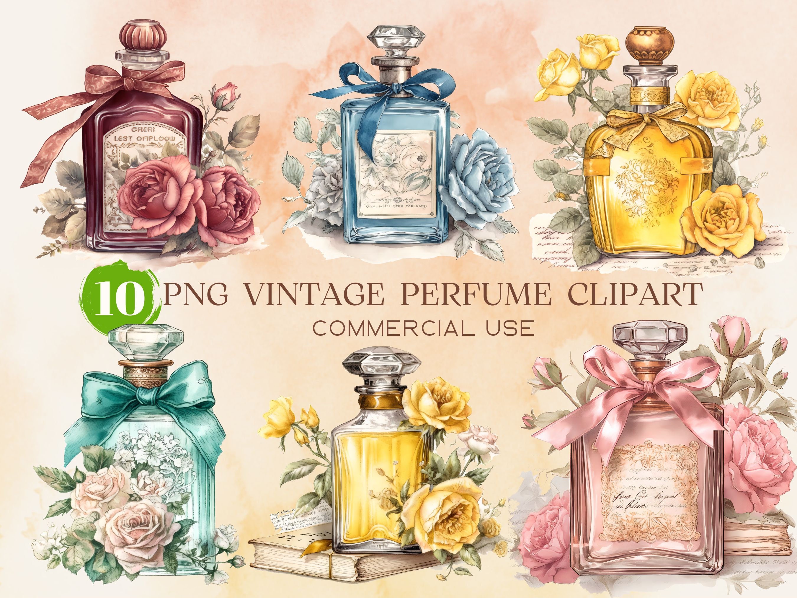 Vintage Perfume Bottles Clip Art