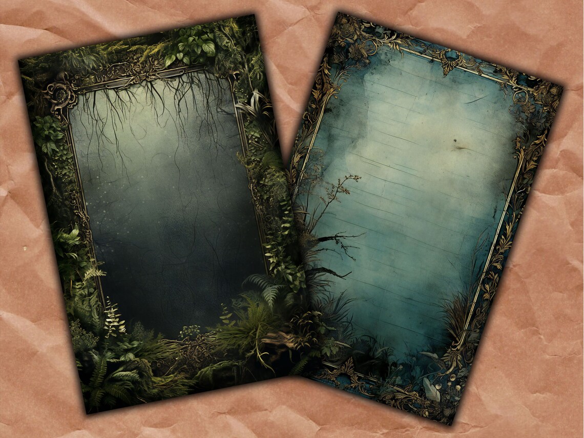 Dark Forest Junk Journal Pages PNG A5 Printable Collage - Etsy