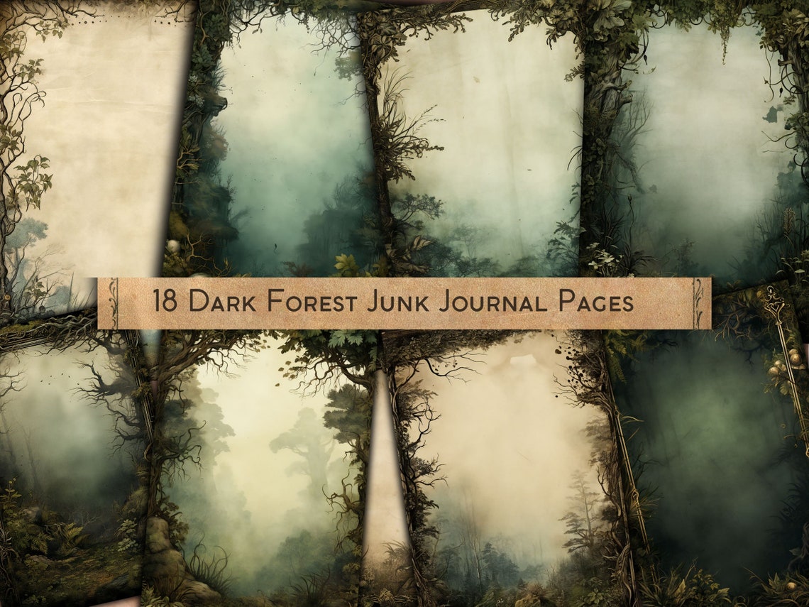 Dark Forest Junk Journal Pages PNG A5 Printable Collage - Etsy