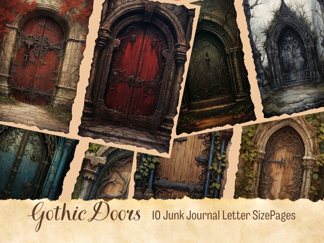 Gothic Gate Junk Journal Kit, Mystic Gate Junk Journal Pages, Gothic ...