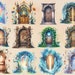 Fantasy Watercolor Doors Clipart Bundle PNG, Instant Download Fairy ...