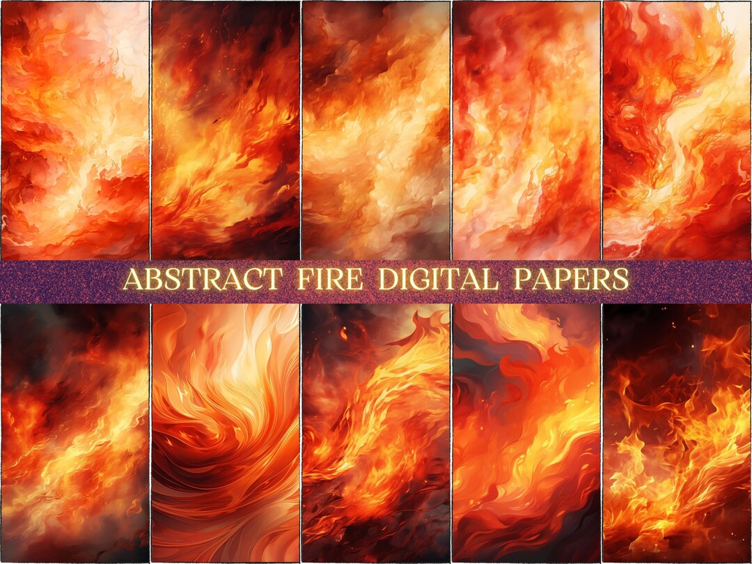 Fire Digital Paper, Fire Photo, Fire Textures - Fire Clipart JPG, Real ...