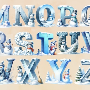 Snowman Alphabet, Winter Letters Png, Snowman Clip Art, Snow Alphabet ...