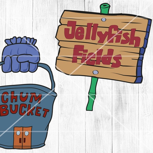 Chum Bucket Svg Jellyfish Fields Svg Clipart Bundle Layered - Etsy