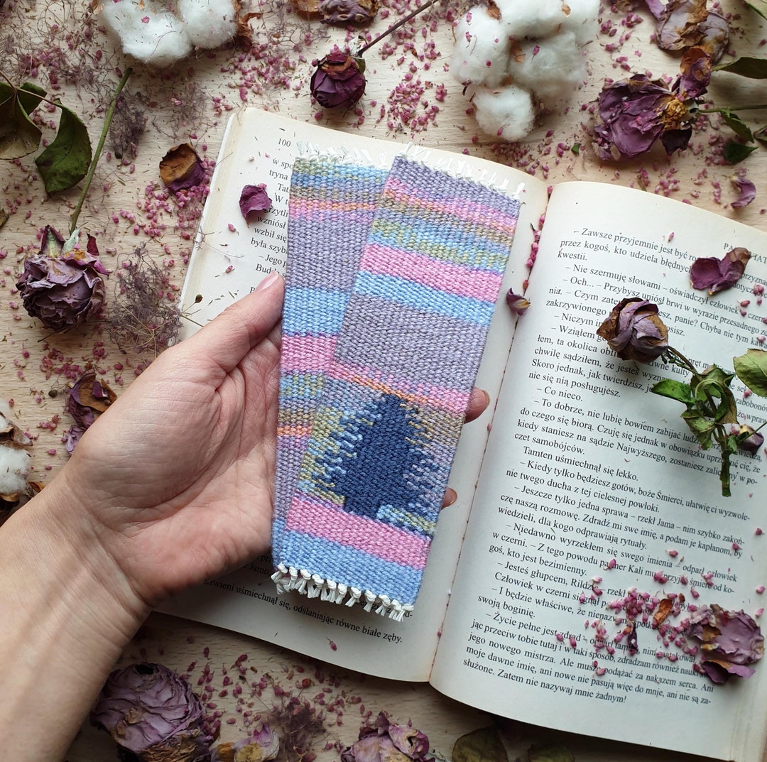 Set of 2 Pastel Hand Woven Bookmarks for Paper Book Lovers. Handmade ...