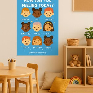 Kids Emotions Chart: Feelings Poster for Classroom or Calm Corner ...