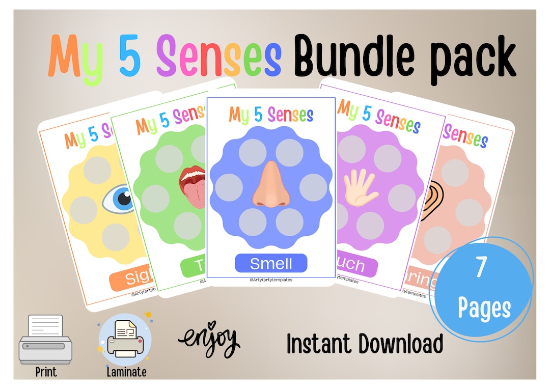 My 5 Senses Bundle Pack Home-school, Preschool, Toddlers, Learning ...
