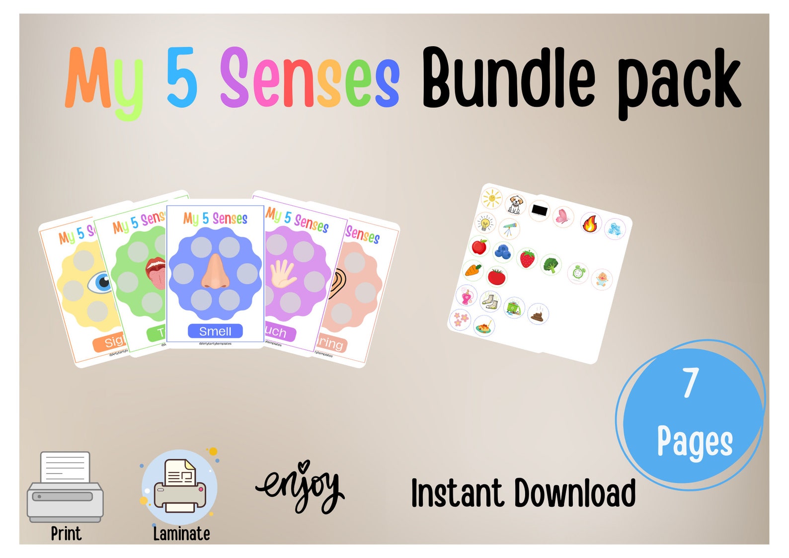 My 5 Senses Bundle Pack Home-school, Preschool, Toddlers, Learning ...