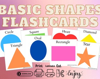 Basic Shapes Flashcards - Etsy