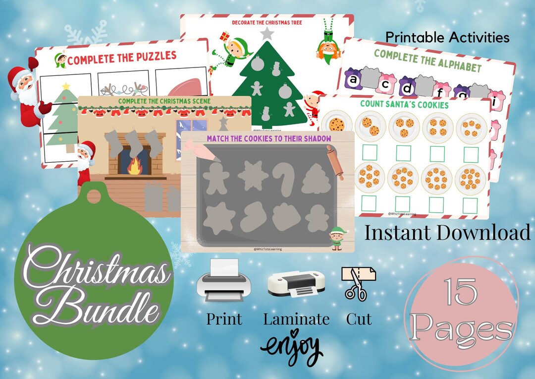 Christmas Busy Book, Printable, Quiet Book, Preschool, Toddlers - Etsy