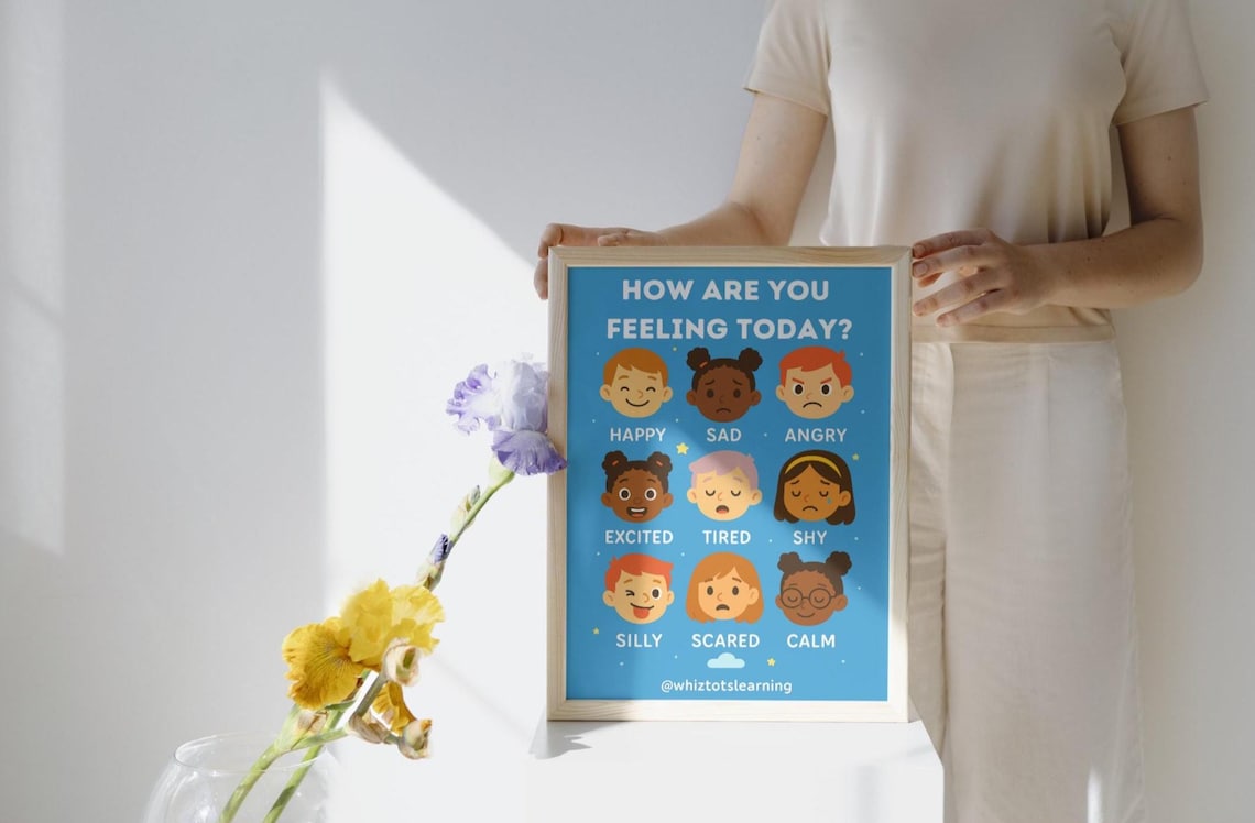 Kids Emotions Chart: Feelings Poster for Classroom or Calm Corner ...