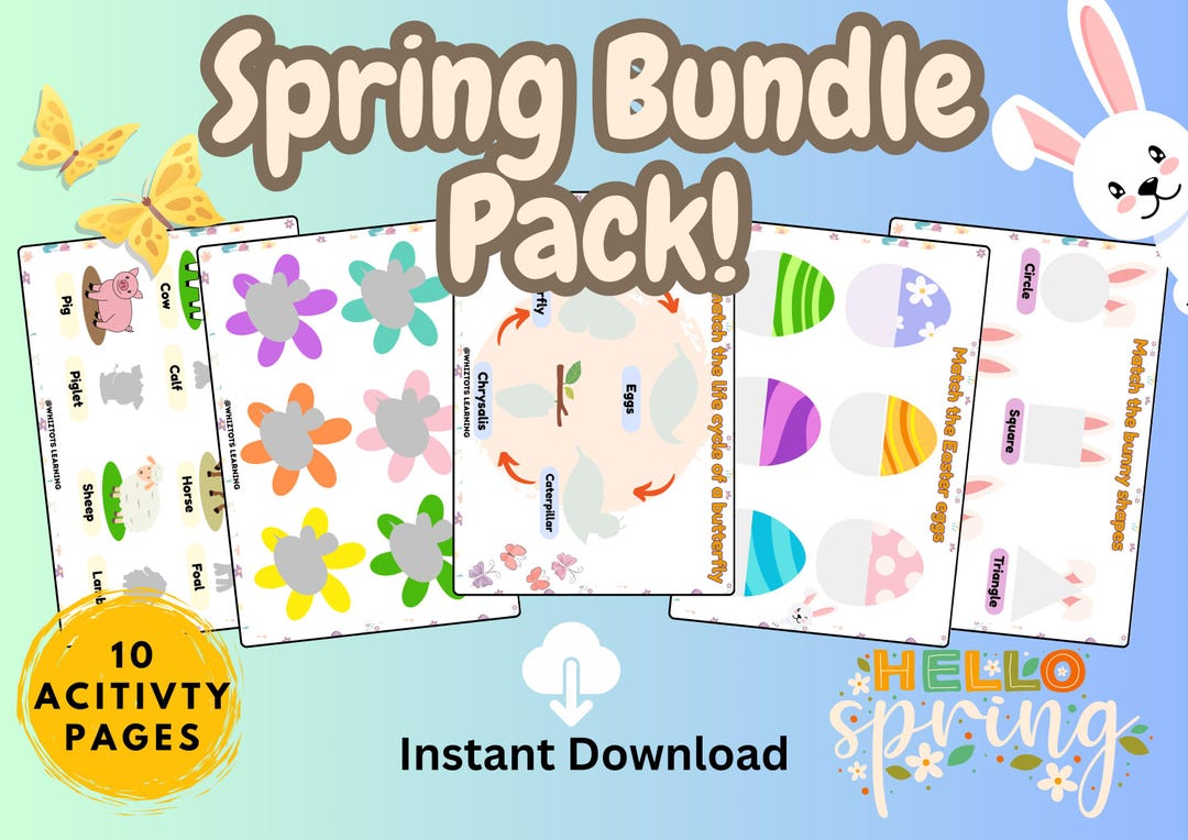 Spring Busy Book Printable | 10 Velcro Learning Pages for Pre-schoolers ...