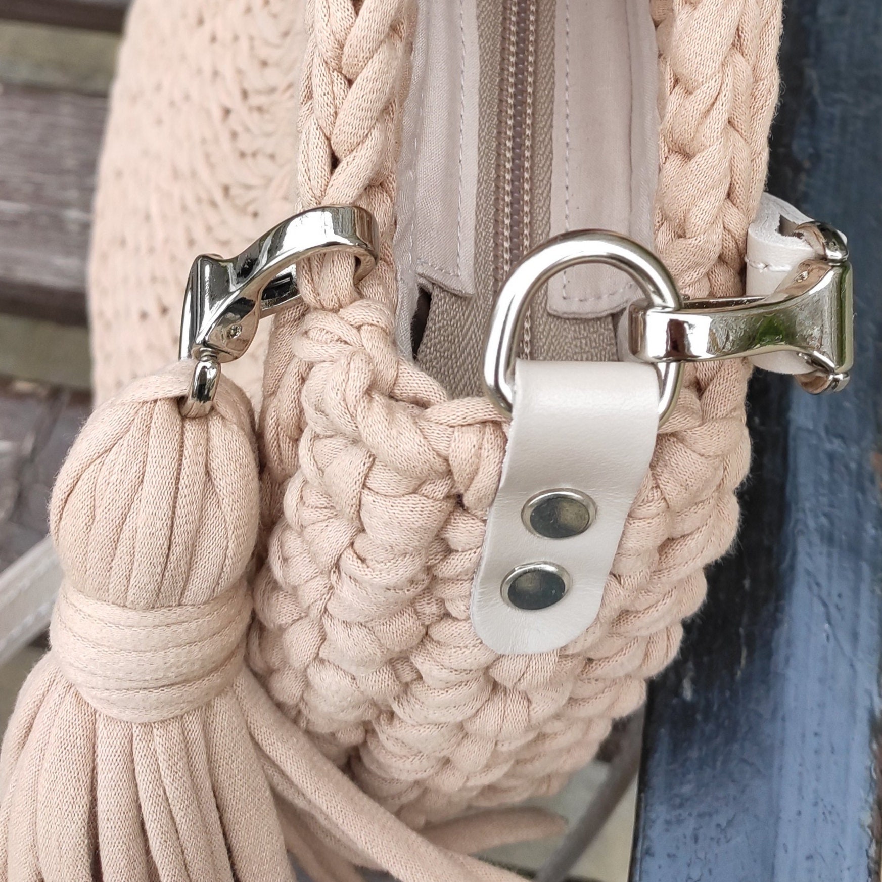 Crochet Round Bag Knit Circle Bag Stylish Round Womens | Etsy