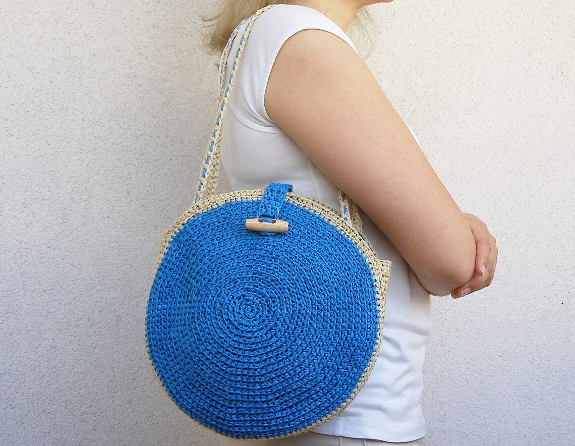 Crochet Round Bag Knit Circle Bag Stylish Round Women's - Etsy