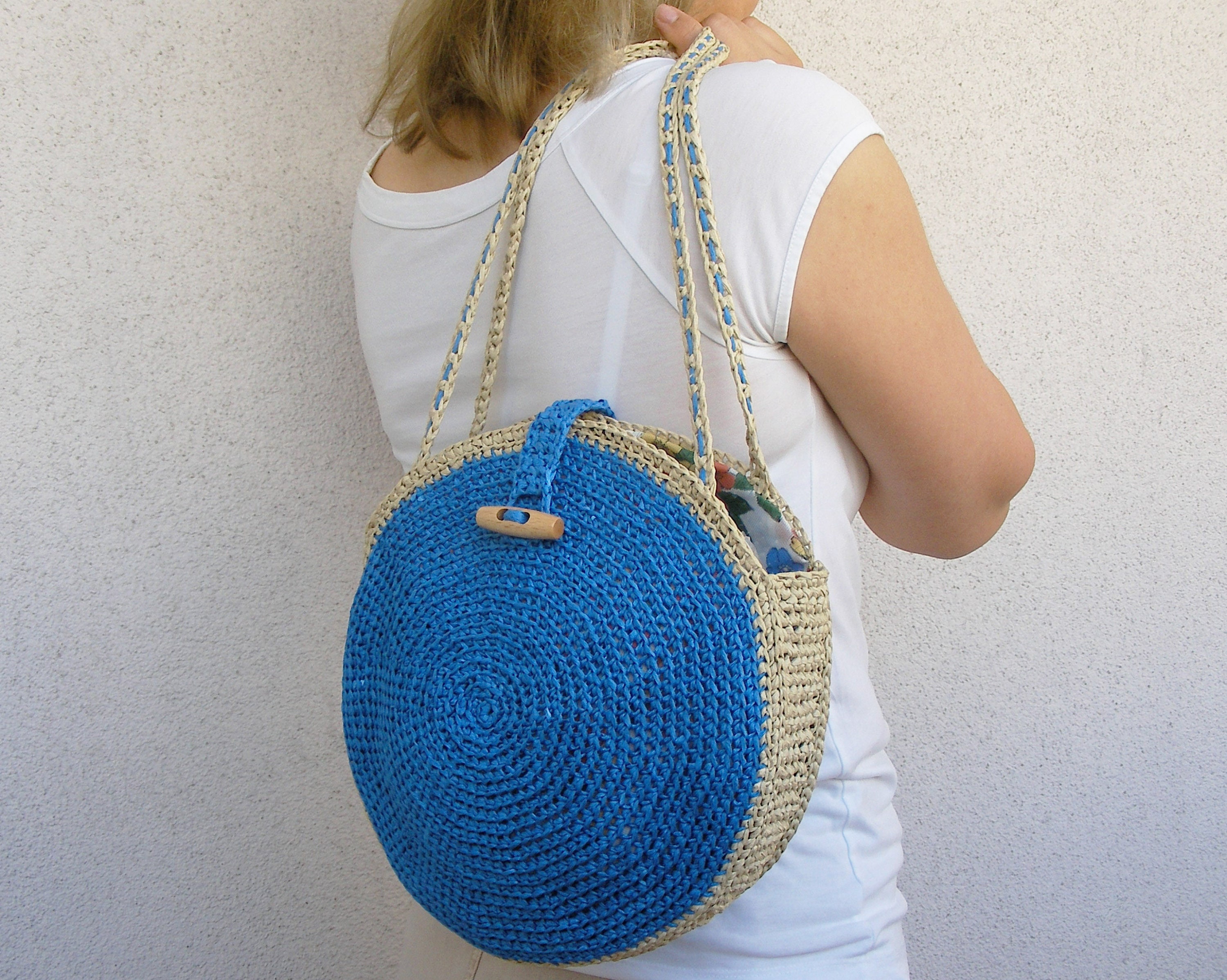 Crochet Round Bag Knit Circle Bag Stylish Round Women's - Etsy