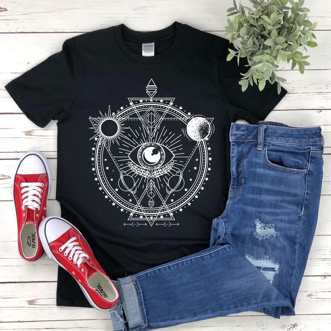 All Seeing Eye Shirt, Mystic Blackcraft Occult Esoteric Alchemy Dark ...