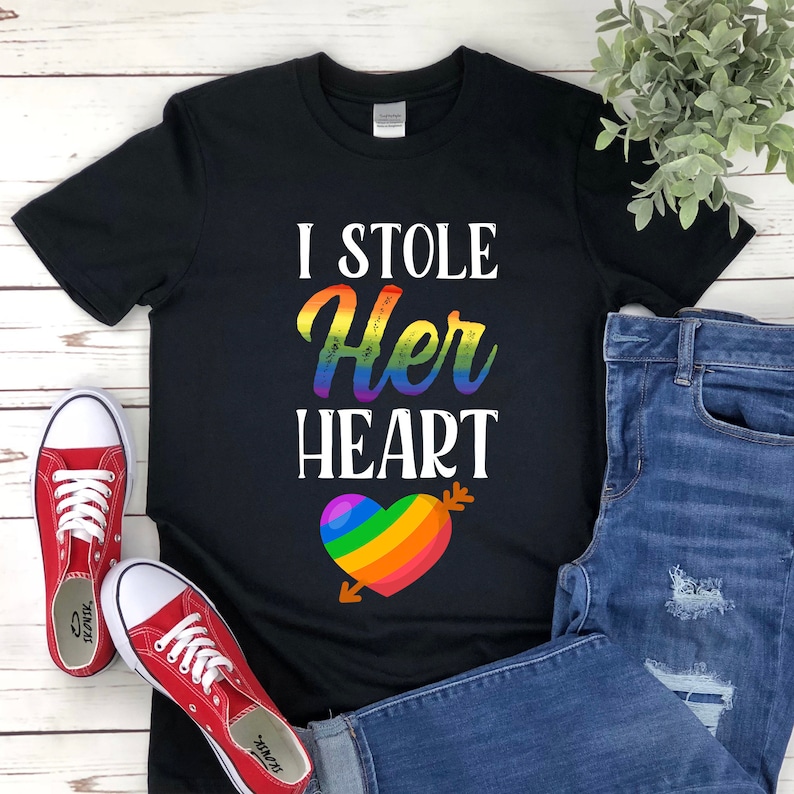 LGBTQ Pride Matching Couple T-shirt Rainbow Lesbian - Etsy