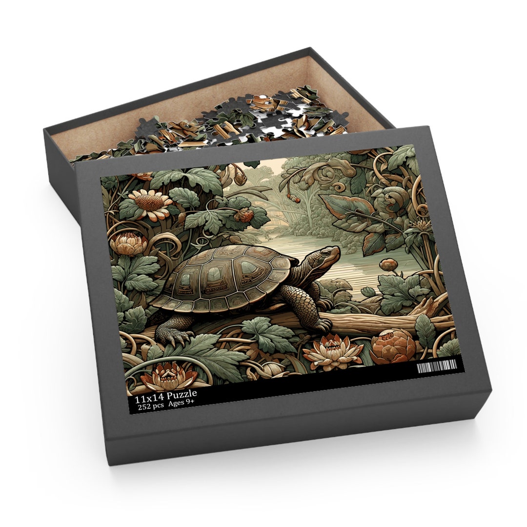 Exotic Turtle Tortoise, Jigsaw Puzzle, William Morris Inspired, Kids ...