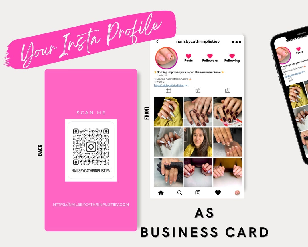 Personalized Instagram Business Cards With Qr-code Bundles From 25 to ...