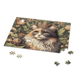Cat Princess With Crown, Jigsaw Puzzle, William Morris Inspired, Kids ...
