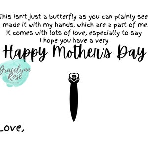 Butterfly Keepsake Gift for Mom, Handprint Poem, Mother's Day Gift, DIY ...