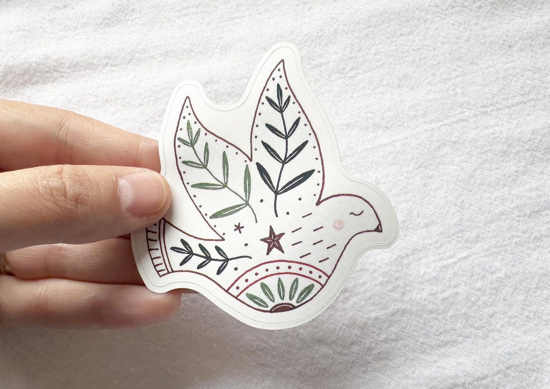 Dove Sticker: Hand-painted Fine Art, Waterproof Matte Decal - Etsy
