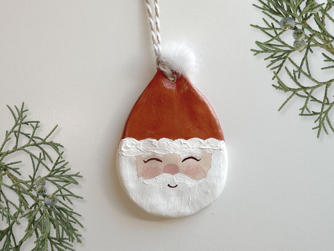 Santa Claus Clay Ornament, Nordic Scandi Santa, Christmas Gift ...