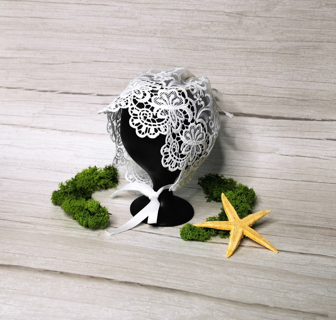 Baptism Girls Hat, Baby Lace Hat, Christening Bonnet, Special Occasion ...