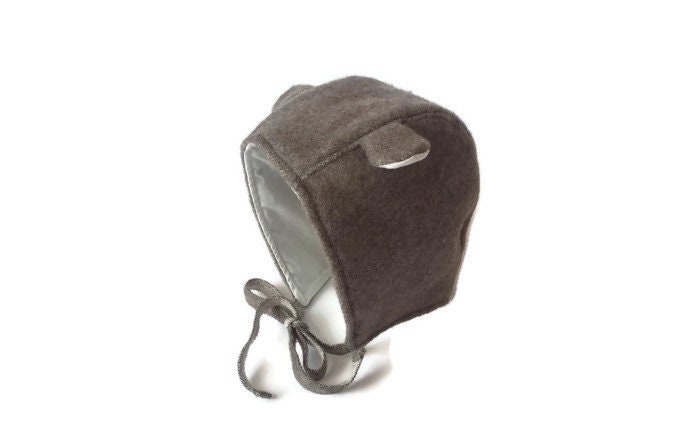 Merino Wool Bonnet Bear Bonnet Winter Baby Hat Warm Baby - Etsy